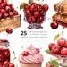 Watercolor Cherry Clipart Fruit Dessert Pie Waffles PNG, Printable File ...