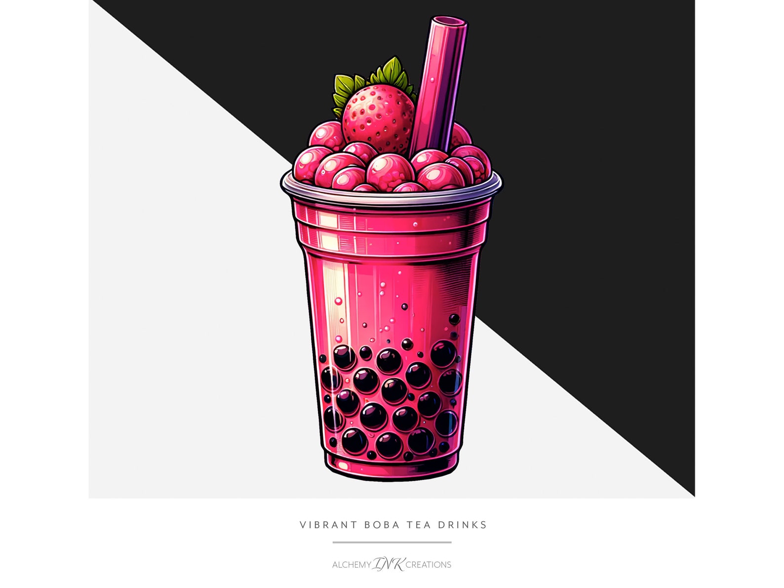 Boba Tea Clipart, Bubble Tea PNG, Kawaii Drinks, Dessert Clip Art Files ...