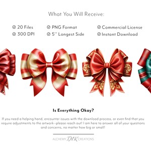 Christmas Bow Clipart Coquette PNG File for Presents, Holiday Ribbon ...