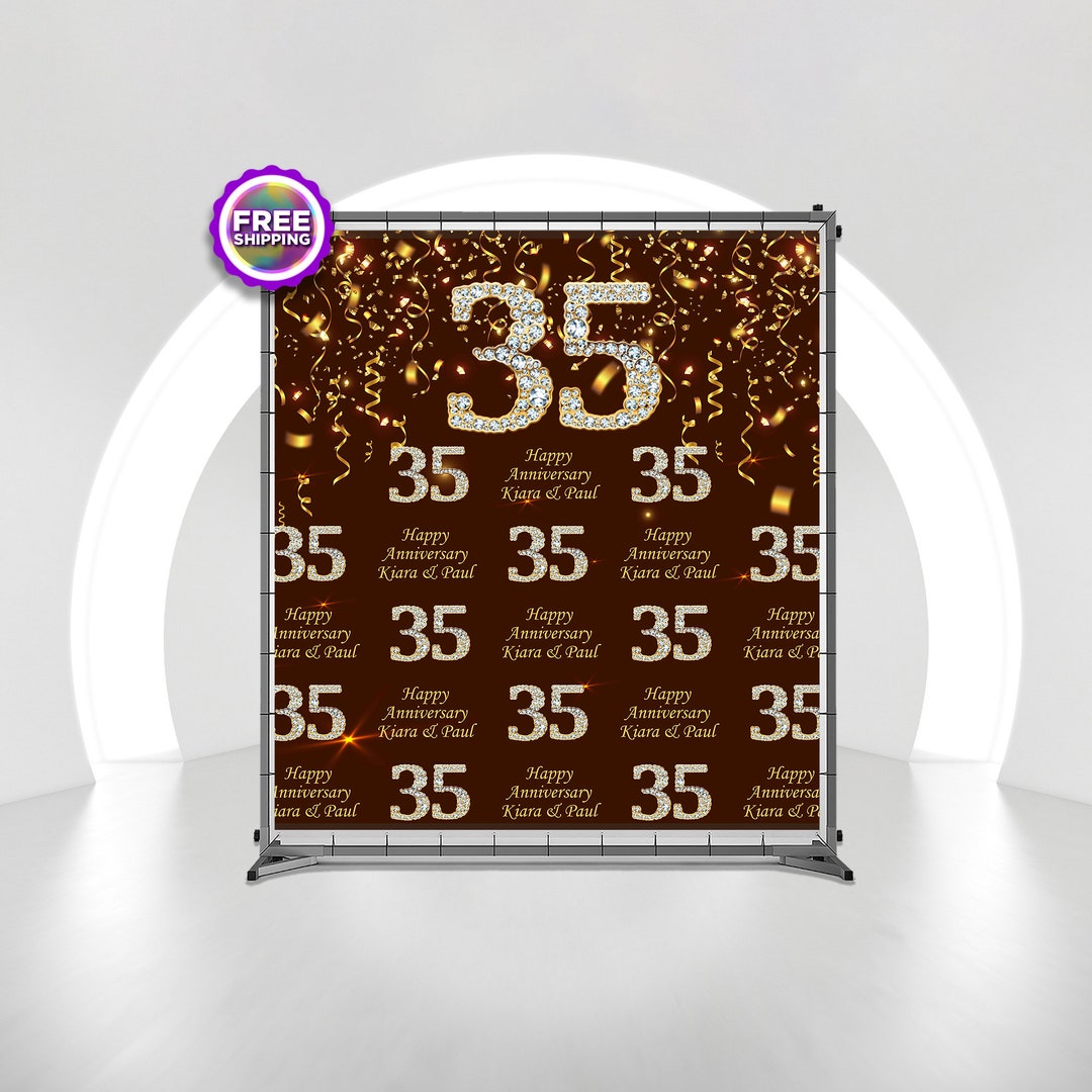 30th Anniversary Backdrop, Custom Birthday Banner, Step and Repeat ...