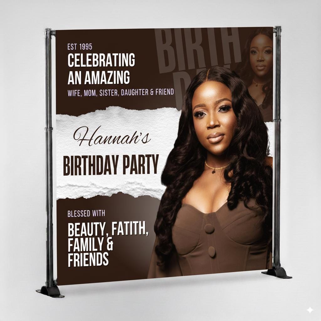 Custom Birthday Banner: Personalized Vinyl Party Backdrop - Multiple ...