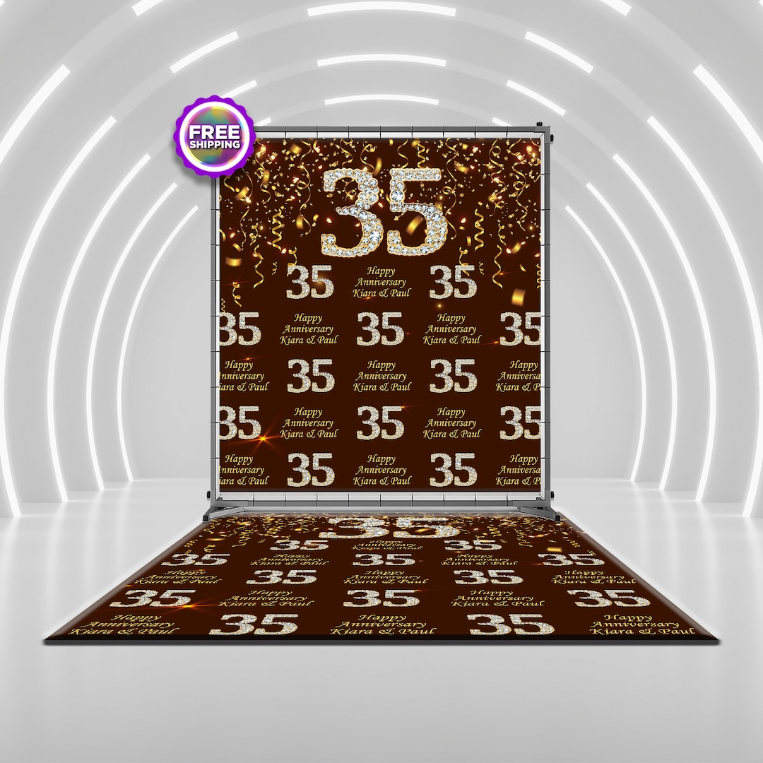 BUNDLE Floor Decal & Backdrop, 30th Anniversary Floor Decal, Custom ...