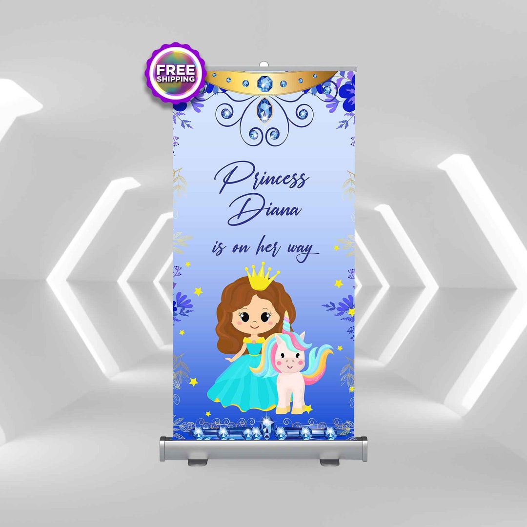 Custom Princess Birthday Roll up Banner, Custom Retractable Backdrop ... Custom Princess Birthday Roll up Banner, Custom Retractable Backdrop ...
