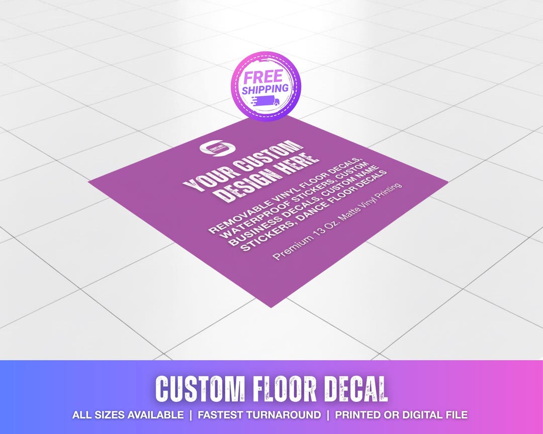 Custom Floor Decal, Removable Vinyl Floor Decals, Waterproof Stickers ...