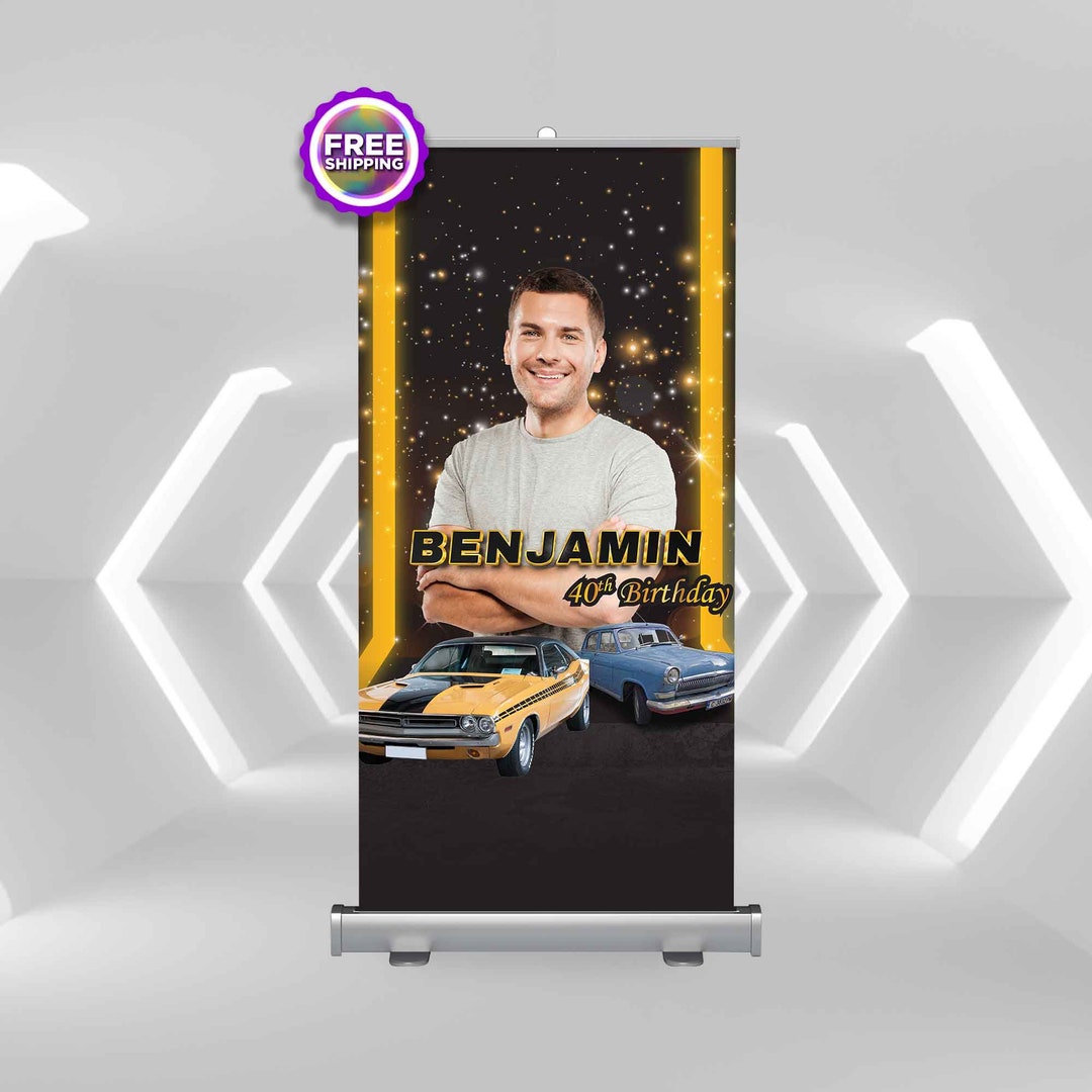 Custom 40th Birthday Roll up Banner, Custom Retractable Backdrop, Step ... Custom 40th Birthday Roll up Banner, Custom Retractable Backdrop, Step ...