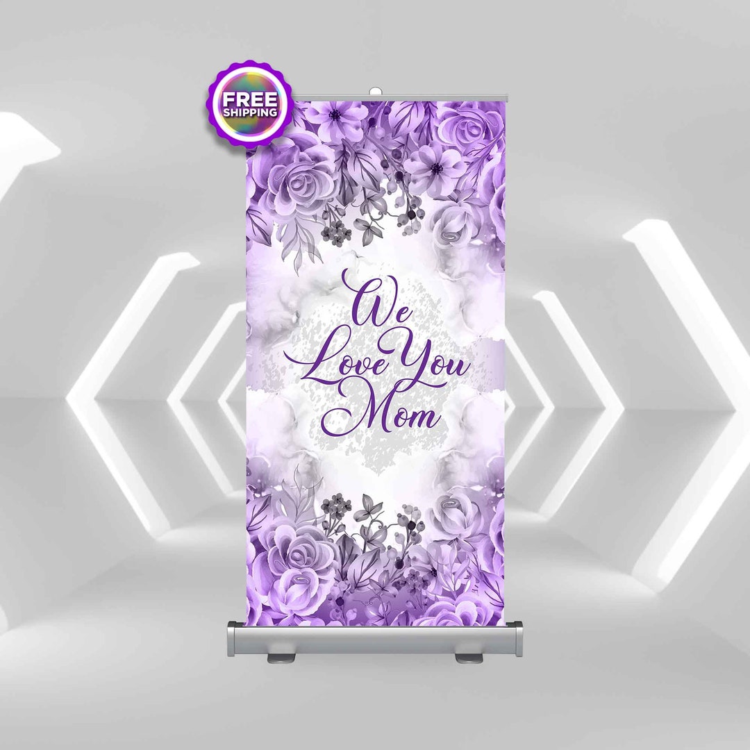 Custom Memorial Funeral Roll up Banner, Custom Retractable Backdrop ...