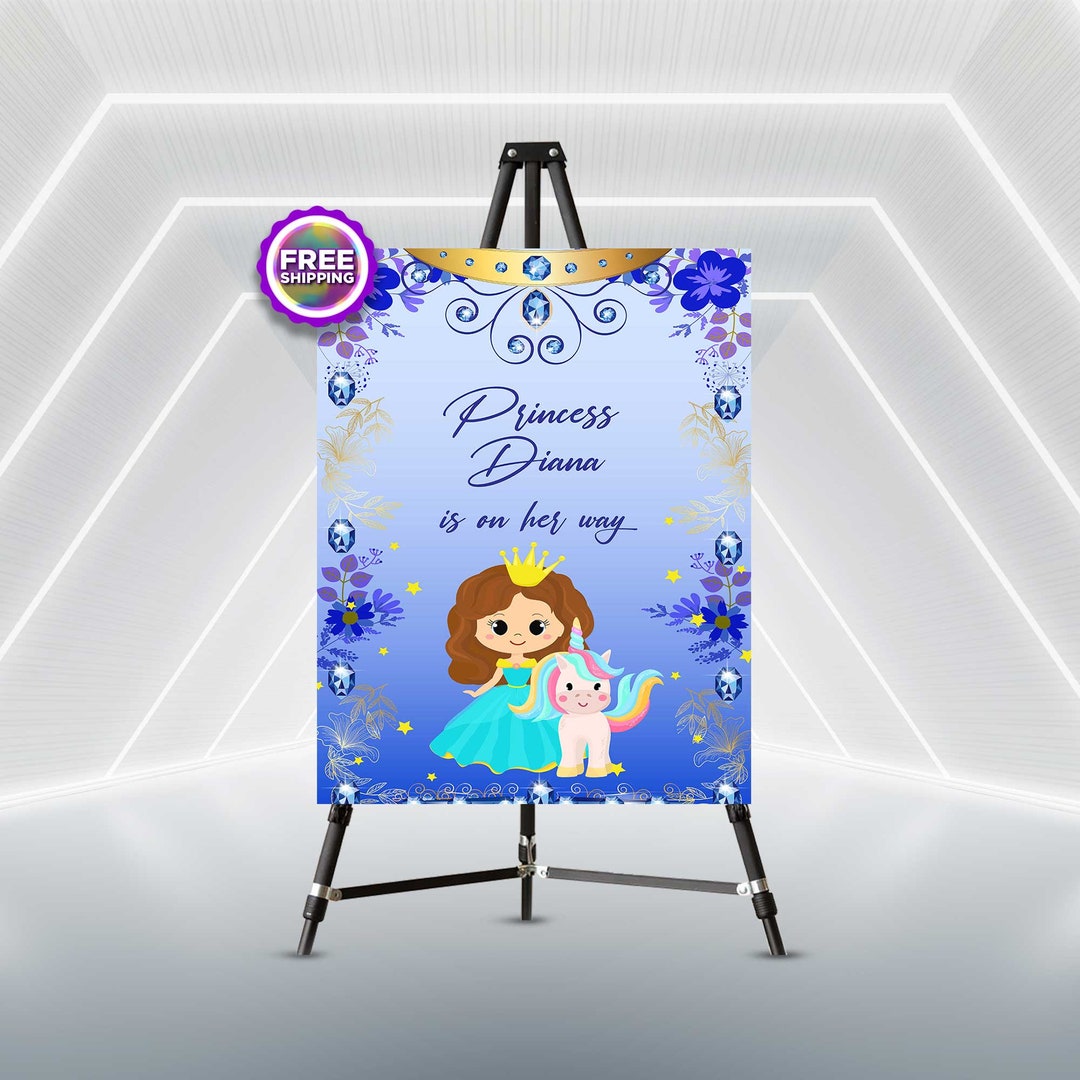 Custom Princess Birthday Sign, Custom Table Sign, Foam Core Welcome ...