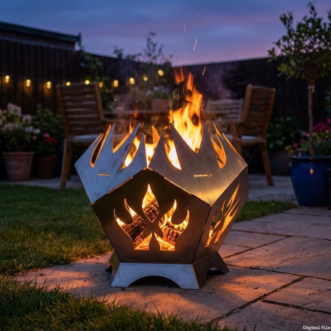 DIY Portable Fire Pit Laser Cut Files DXF SVG Welding Project Outdoor ...