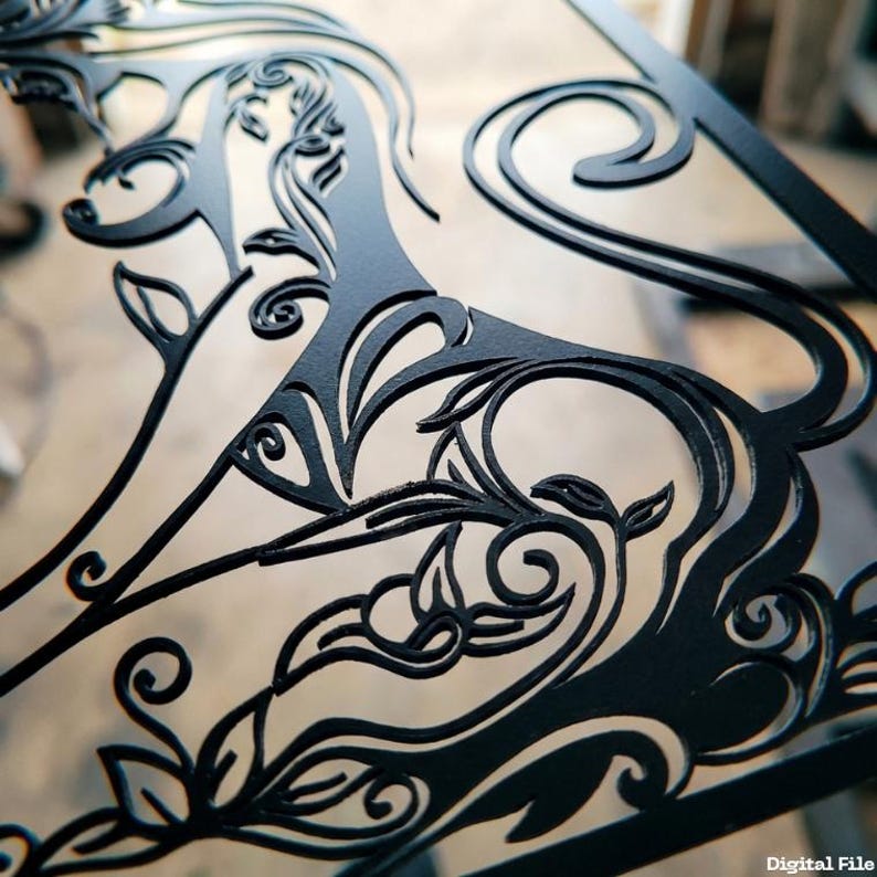 Floral Woman Metal Wall Art DXF File for CNC Laser Cutting Plasma ...