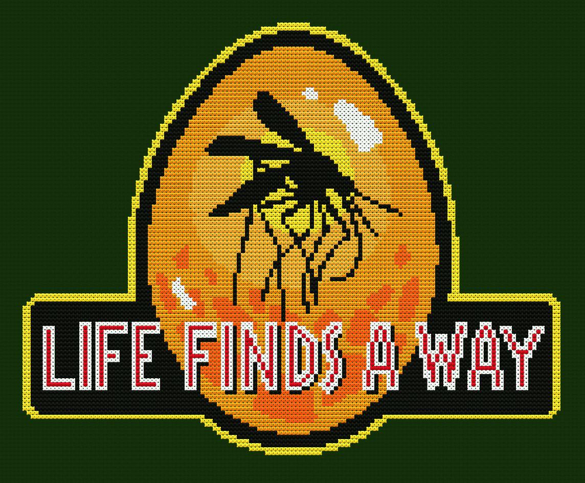 Life Finds a a Way- Jurassic Park Quote Cross Stitch - Etsy