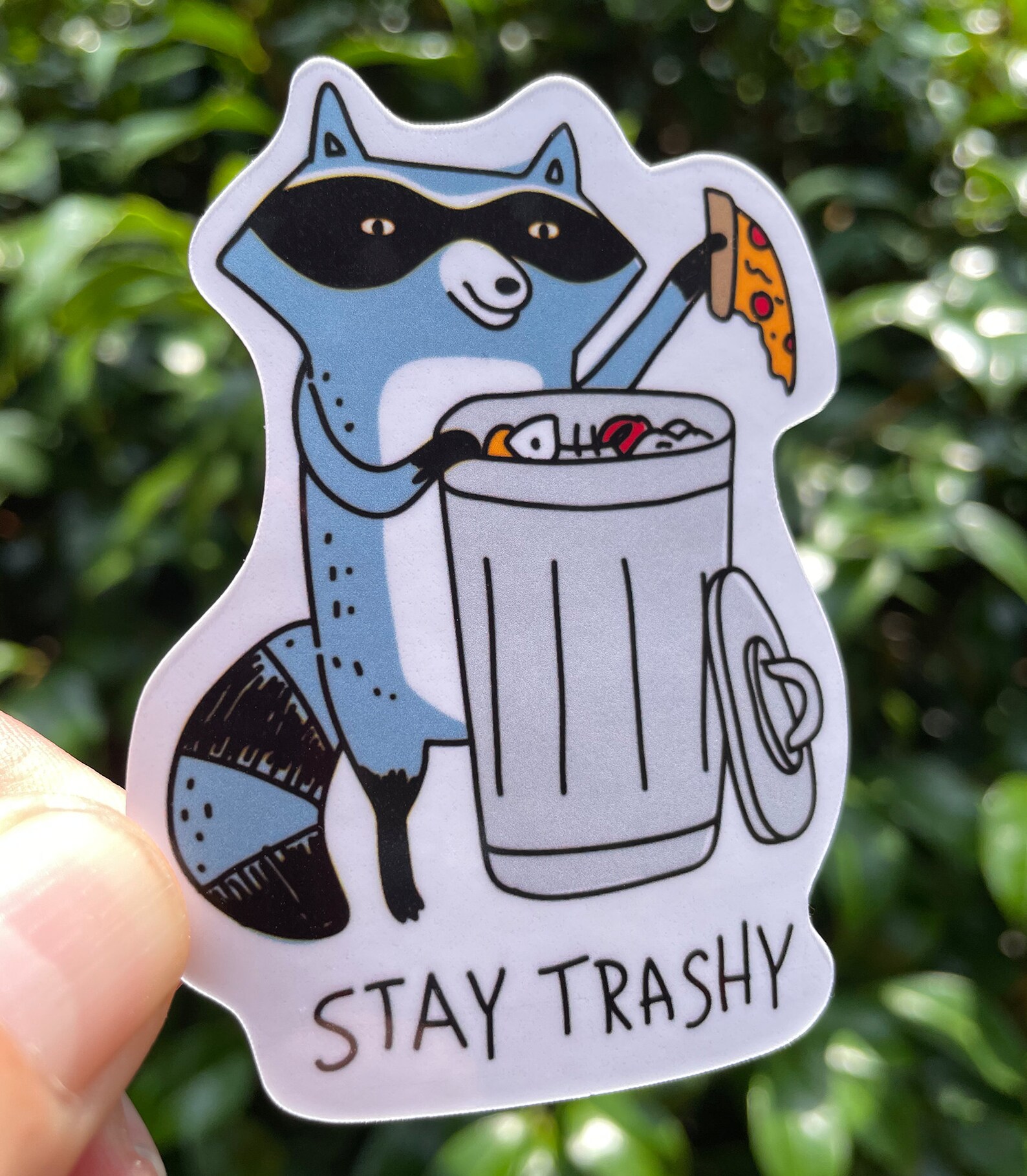 Stay Trashy Trash Panda Raccoon Sticker Cute Raccoon Digging - Etsy