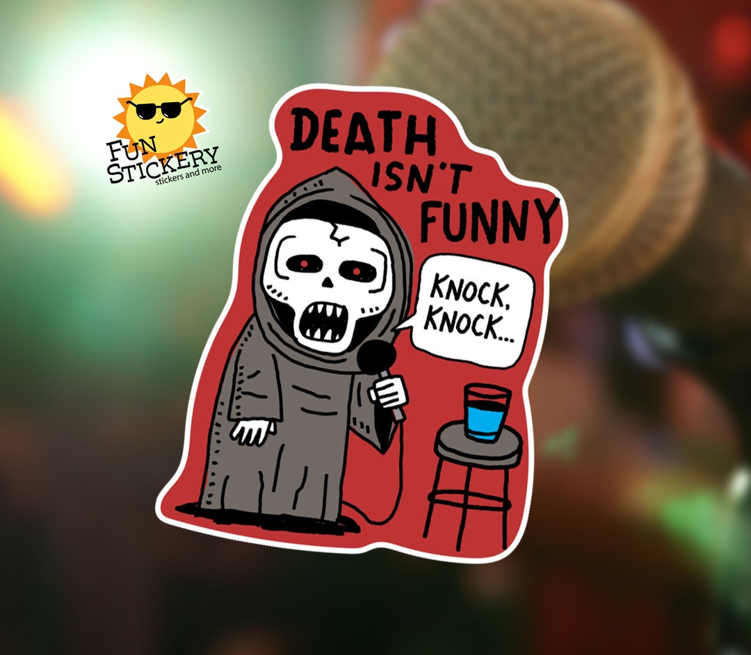 Skeleton Funny Joke Sticker, Knock Knock Joke Vinyl Decal - Etsy