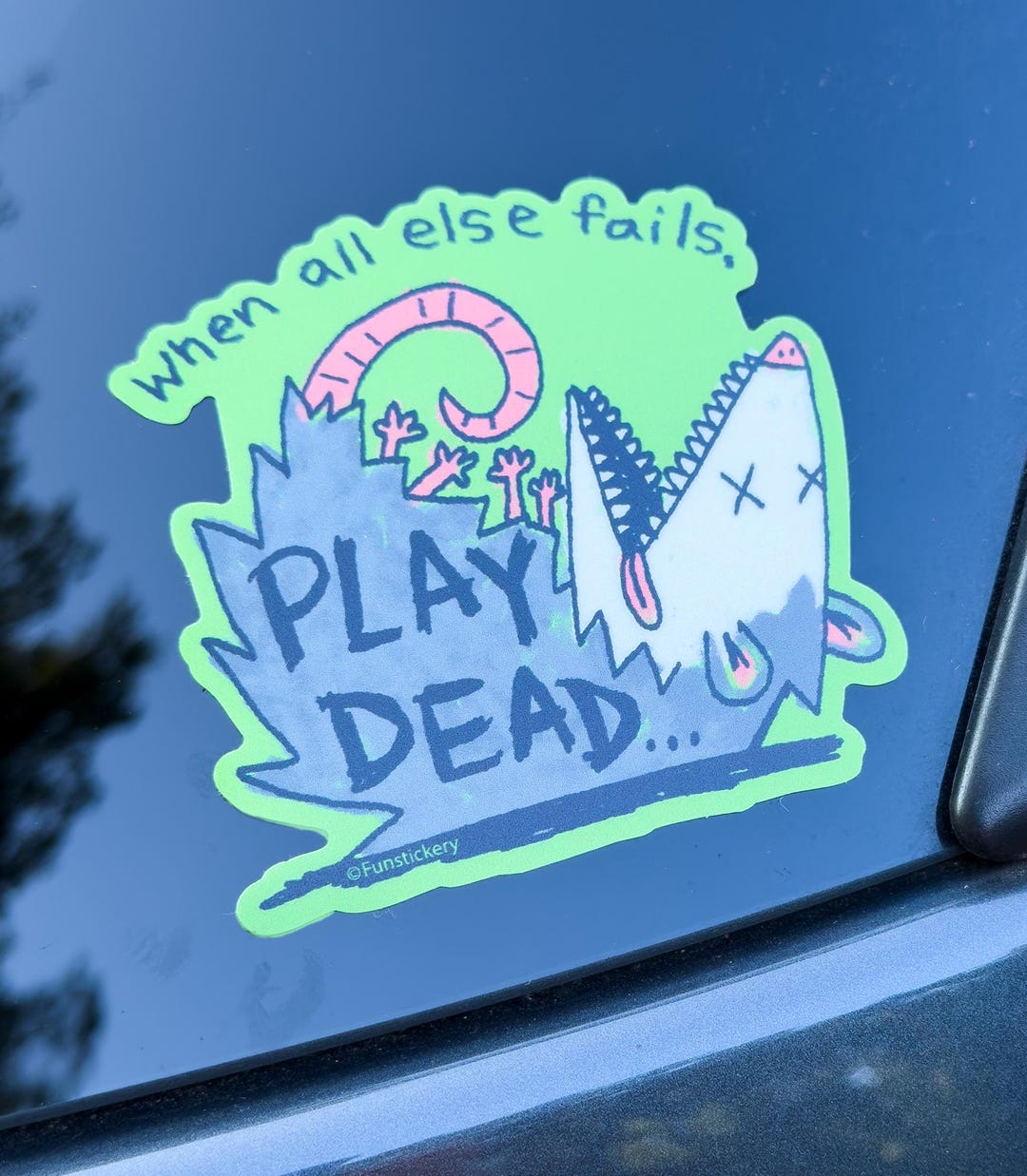 Opossum Possum Play Dead Sticker, Funny Sticker for Possum Peeps ...