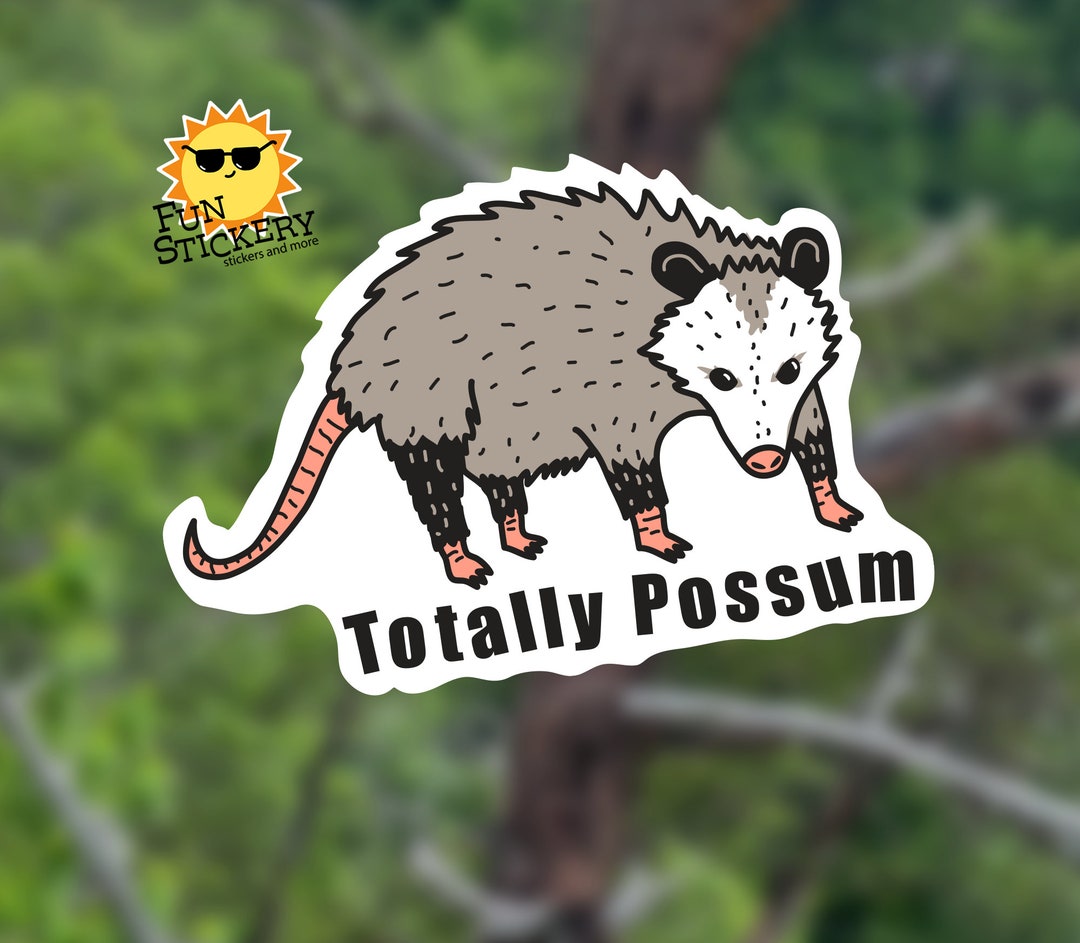 Totally Possum Vinyl Decal, Opossum on the Move Sticker, Marsupial ...