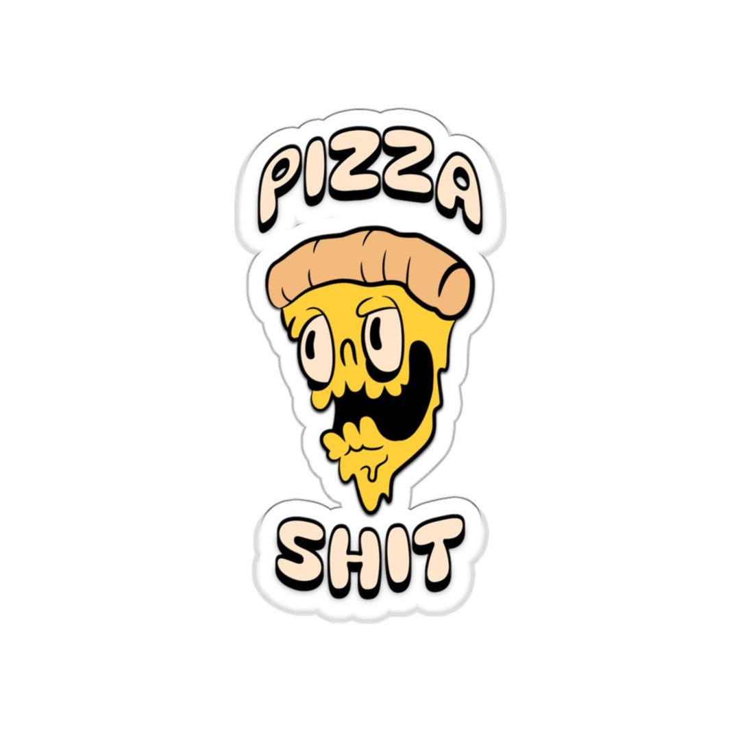 Retro Pizza Shit Stickers, Funny Cartoon Decor, Laptop Decals, Water ...