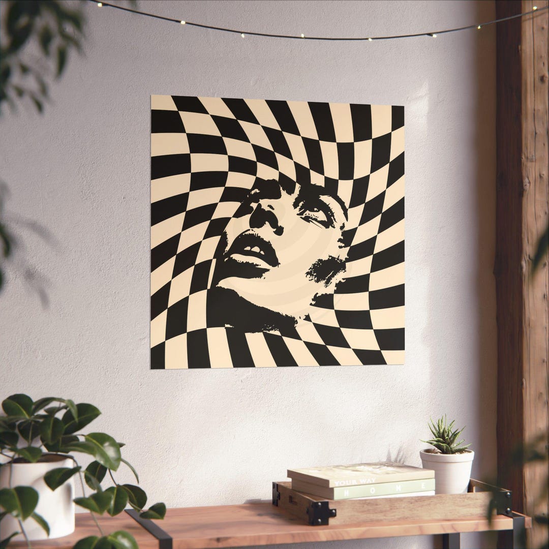 Trippy Retro Poster, SQUARE Matte Poster, Psychedelic Wall Art, Vintage ...