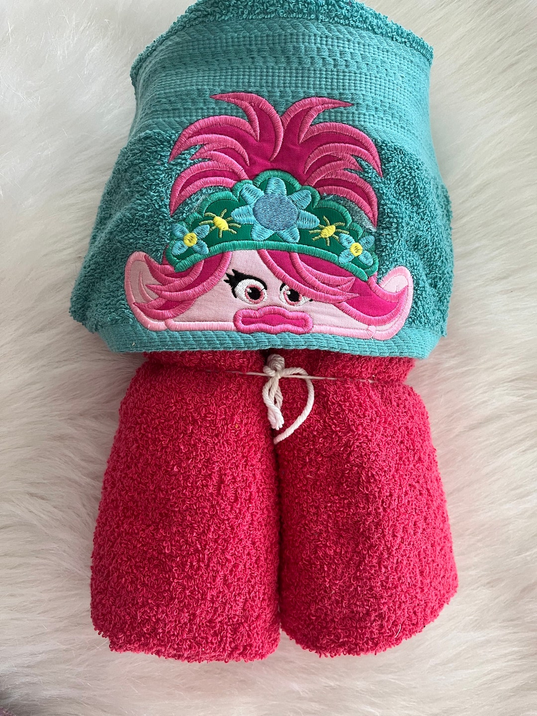 Troll Hooded Towel - Custom Embroidered Towel - Etsy
