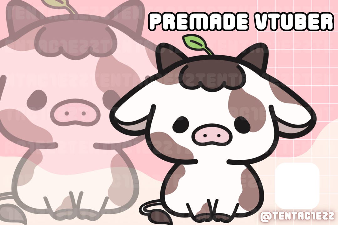 Chibi Chocolate Cow Vtuber | Premade TTS Pet - Etsy