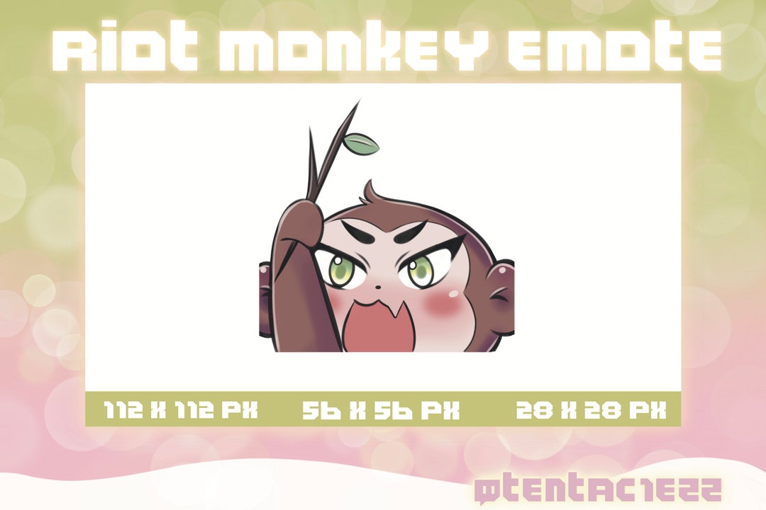 Kawaii Cute Riot Monkey Emote for Twitch and Discord - Etsy Canada