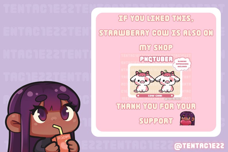 Cute Chocolate Cow Pngtuber for Twitch and Youtube Stream Chibi Cow ...