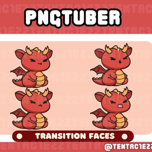 Red Chibi Dragon Pngtuber | Twitch & Youtube (premade) - Etsy