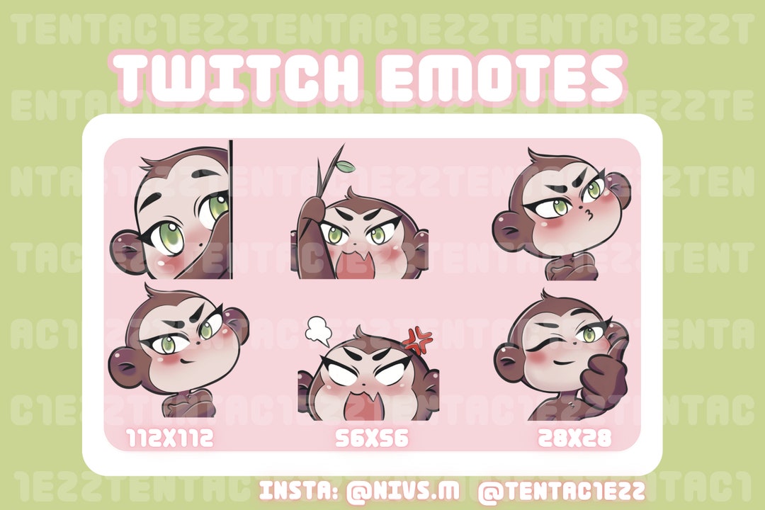 Kawaii Cute Monkey Emotes for Twitch, Kick and Discord - Etsy