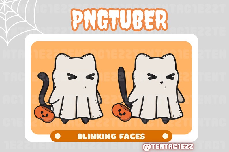 Cute Ghost Cat Halloween Pngtuber for Twitch Stream | Spooky Pngtuber ...