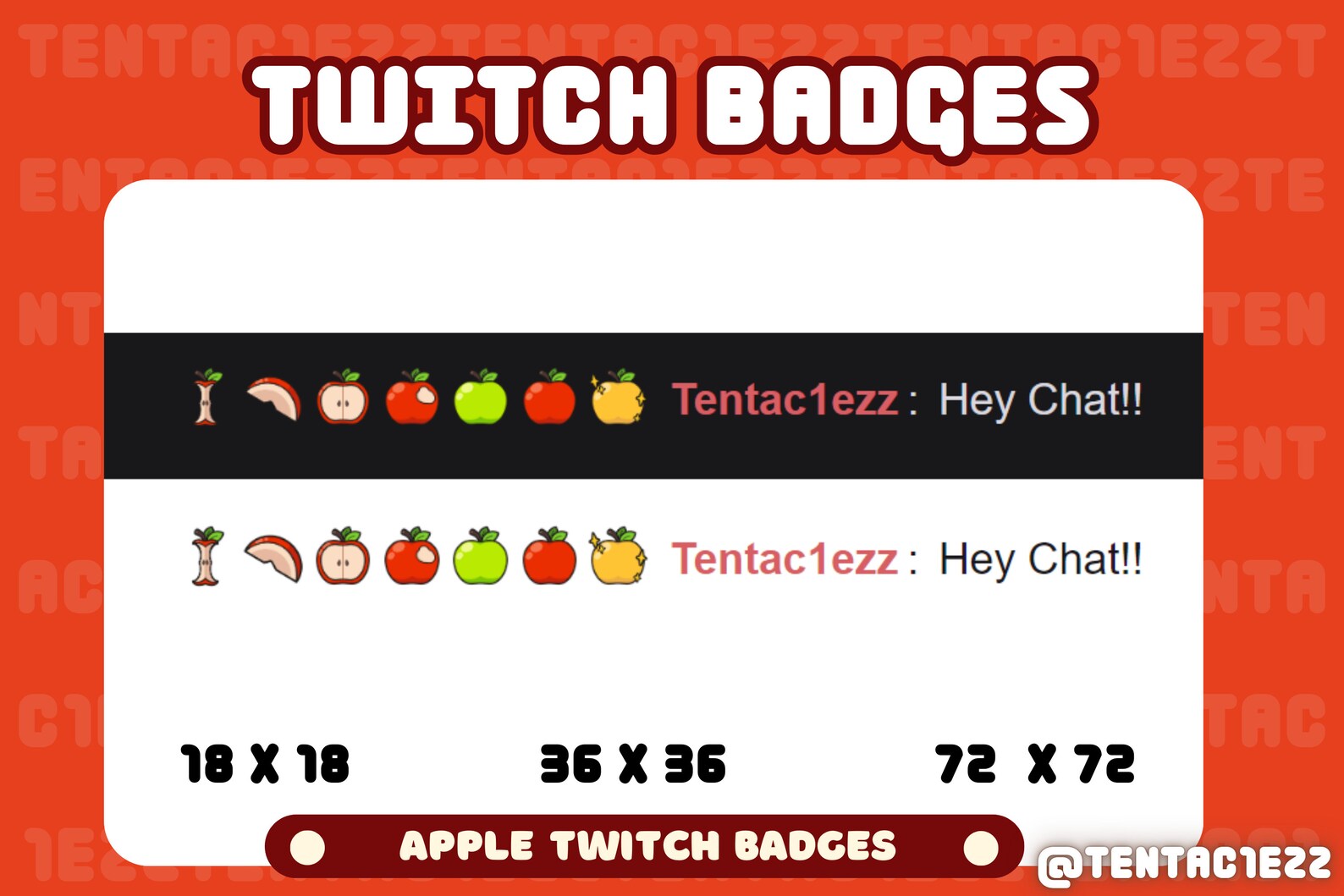 Cute Apple Badges for Twitch Stream | Apple Sub Badges | Apple Twitch ...