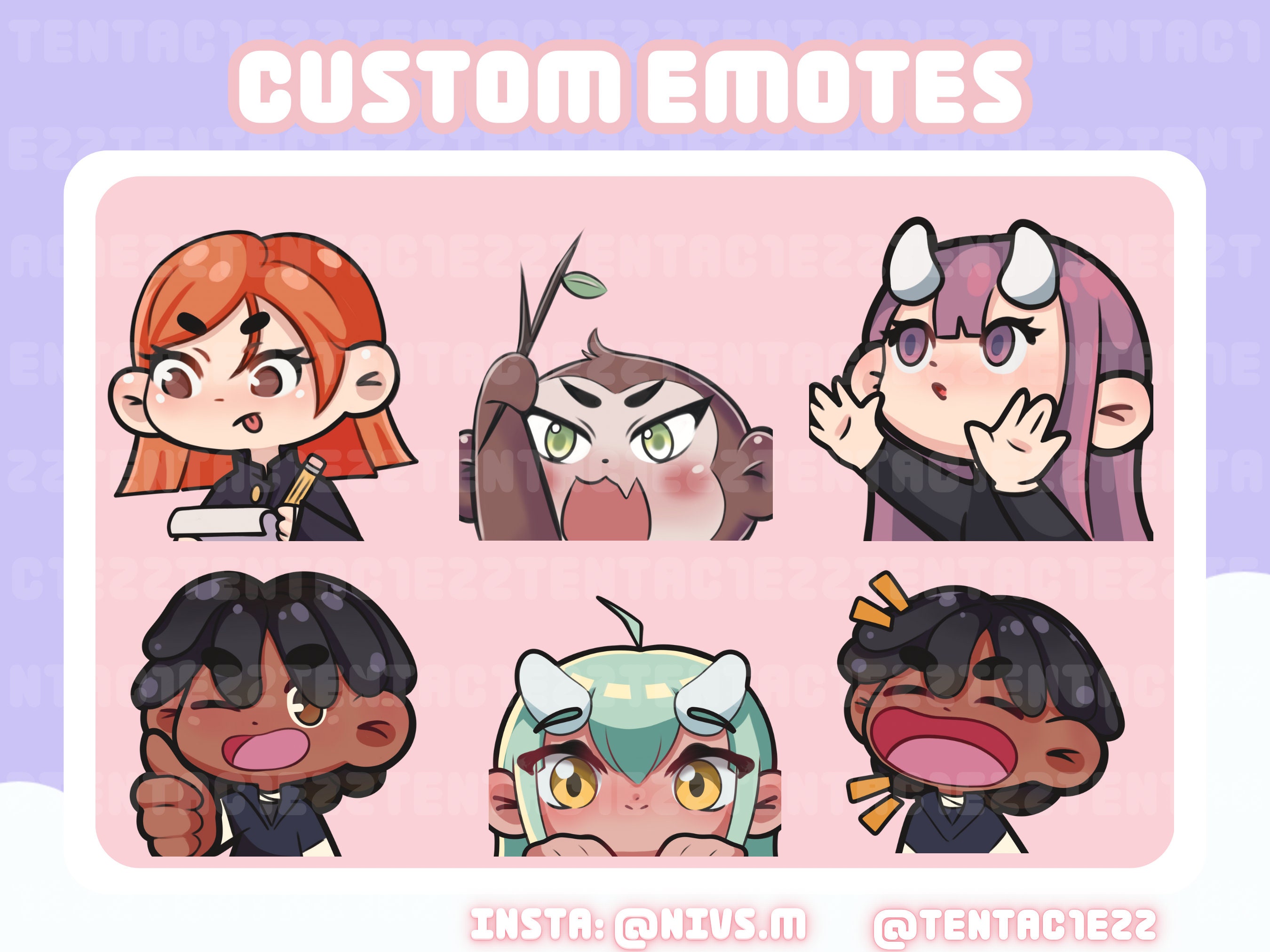Kawaii Cute Custom Emote Commissions for Twitch, Youtube and Discord ...