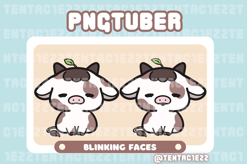 Cute Chocolate Cow Pngtuber for Twitch and Youtube Stream Chibi Cow ...