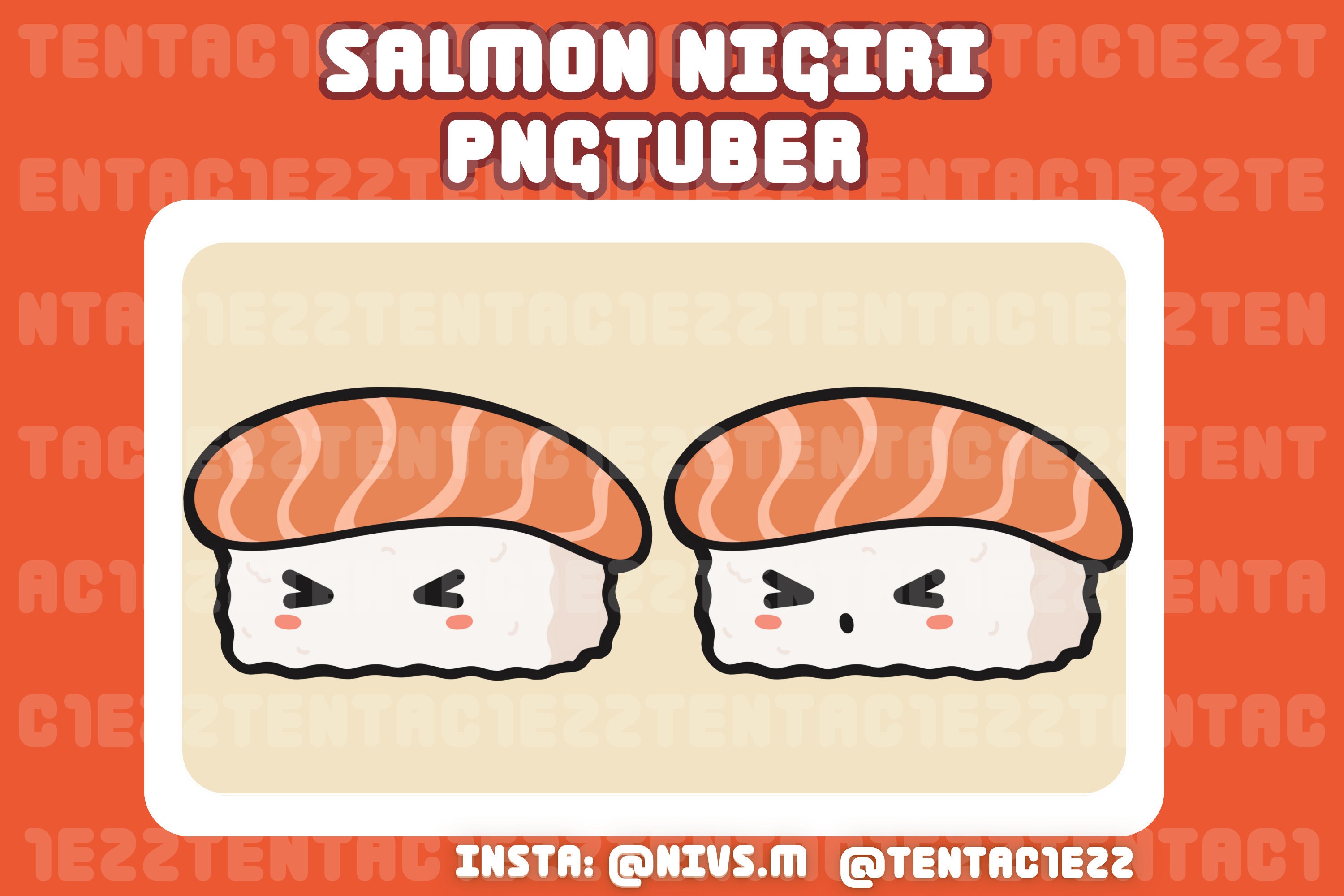 Cute Salmon Nigiri Pngtuber for Twitch and Youtube Stream | Salmon ...