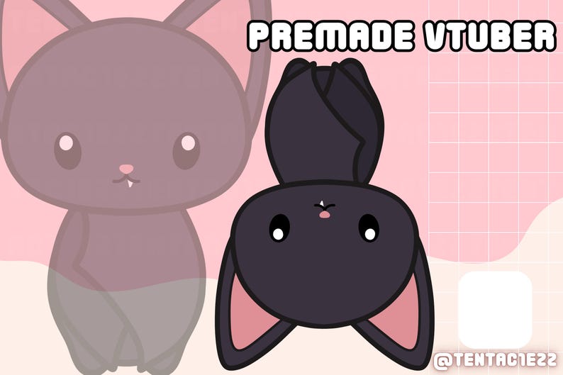 Chibi Hanging Bat Vtuber | Spooky Season Premade Twitch Model - Etsy