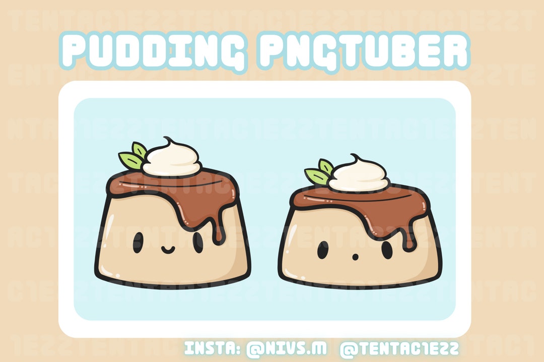 Cute Chibi Pudding Pngtuber for Twitch and Youtube Stream | Chibi ...
