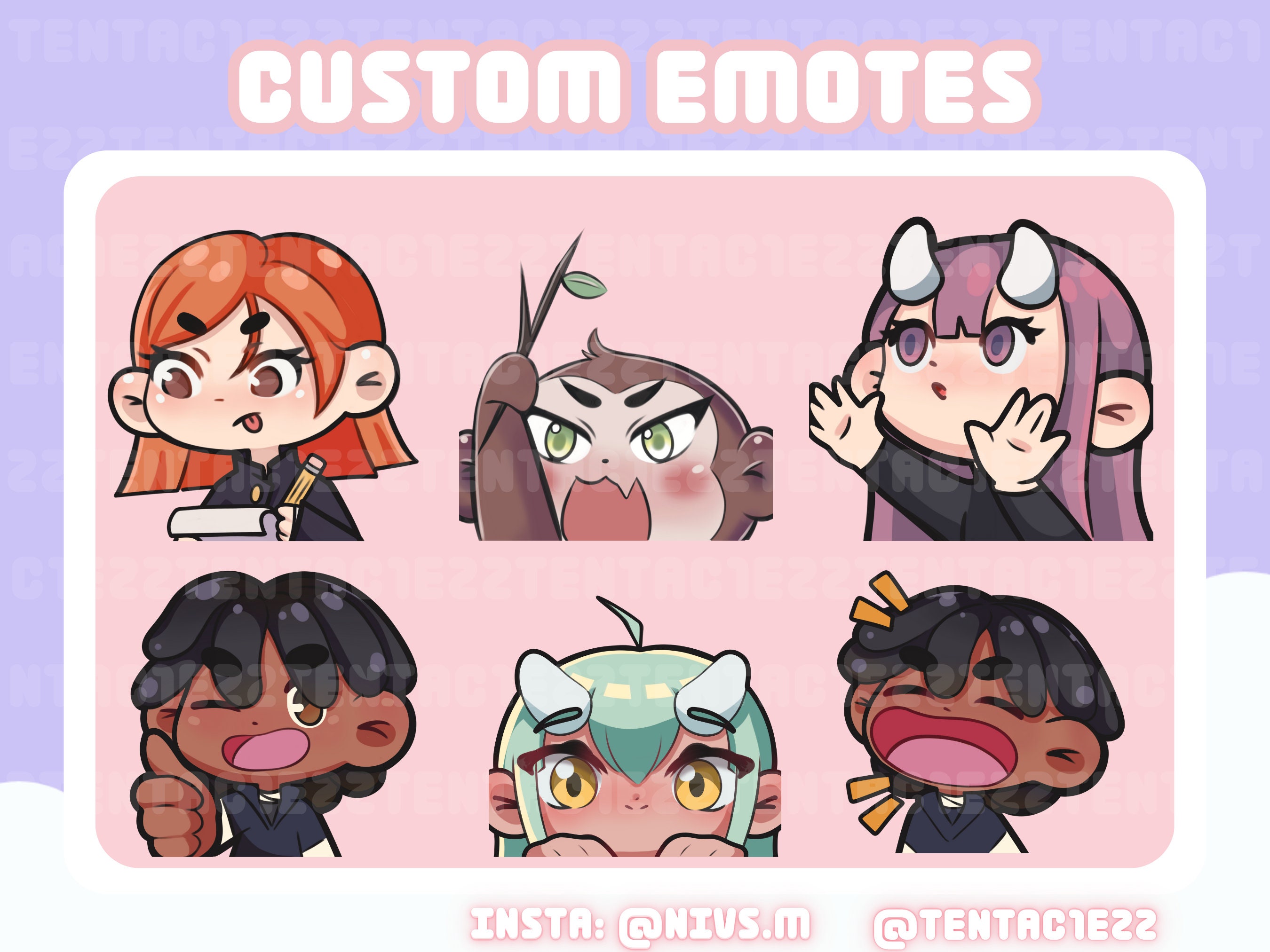 5 Custom Emote Commission for Twitch |youtube Emote Commission ...
