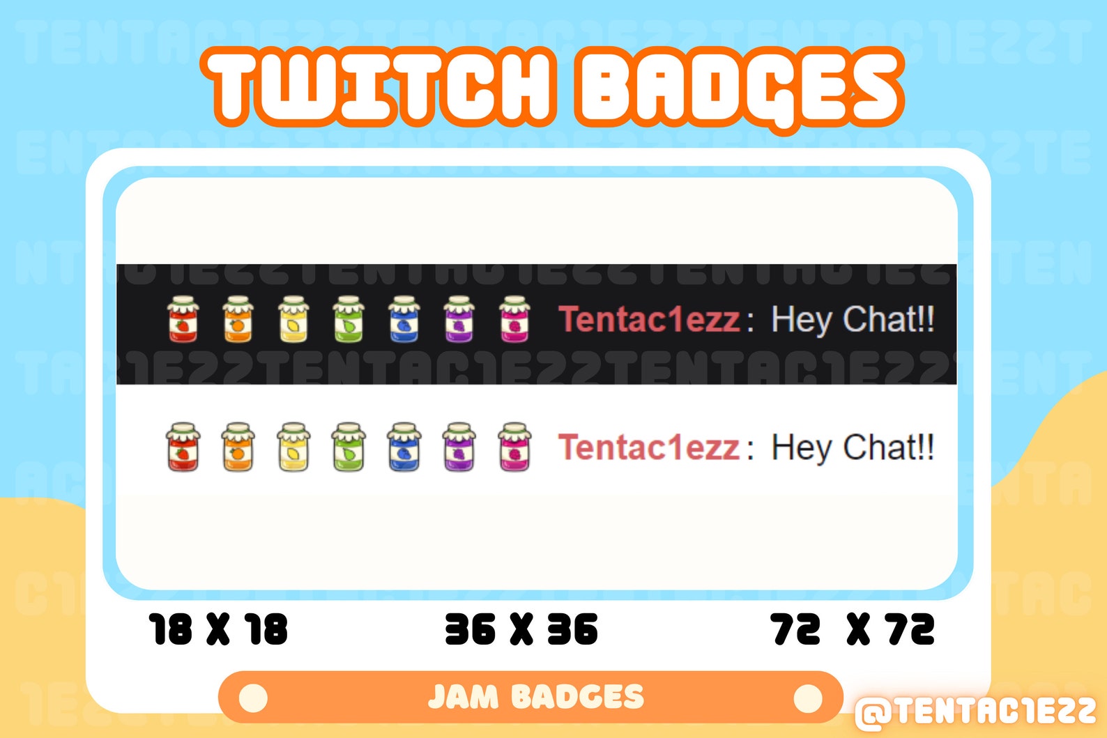 Kawaii Cute Jam Twitch Badges for Stream Jam Themed Sub Badges Jam Bit ...