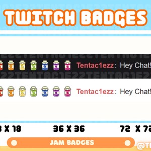 Kawaii Cute Jam Twitch Badges for Stream Jam Themed Sub Badges Jam Bit ...