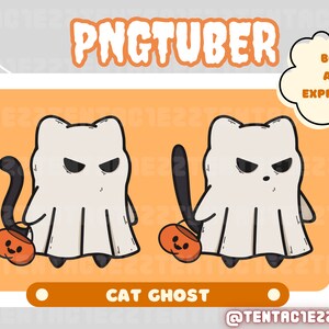 Cute Ghost Cat Halloween Pngtuber for Twitch Stream | Spooky Pngtuber ...