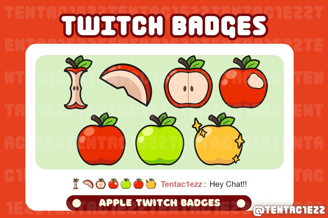 Cute Apple Badges for Twitch Stream | Apple Sub Badges | Apple Twitch ...