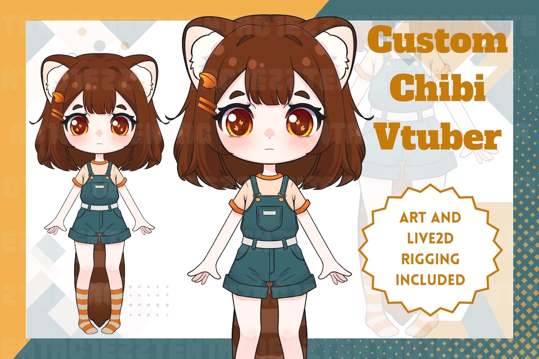 Custom Hand-drawn Chibi Vtuber Model | Live2d Rigged Commission - Etsy