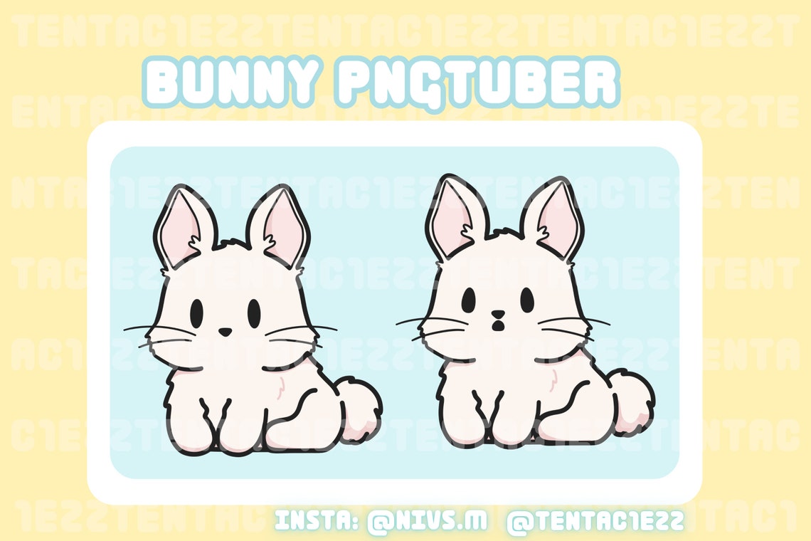 Kawaii Cute White Bunny Pngtuber for Twitch and Youtube Stream - Etsy