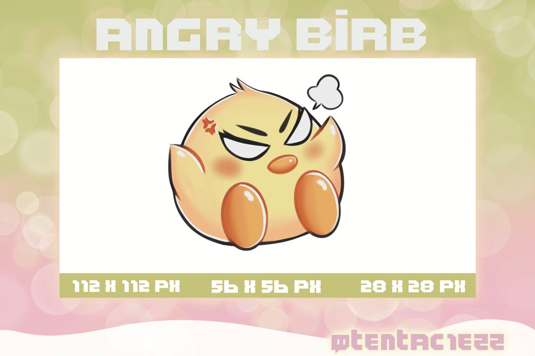 Kawaii Cute Angry Birb Emote for Twitch, Kick and Discord - Etsy