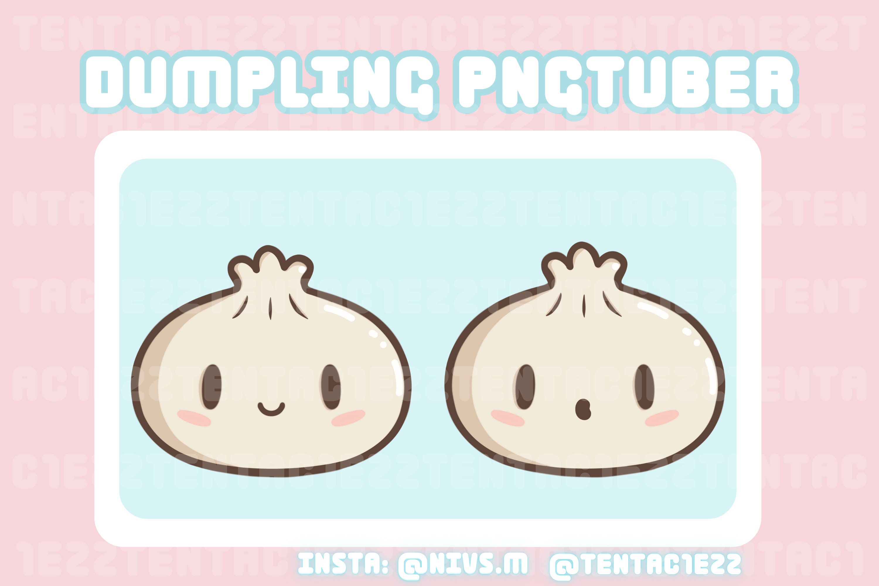 Kawaii Cute Dumpling Pngtuber for Twitch and Youtube Stream Premade Pngtuber Dumpling Twitch ...