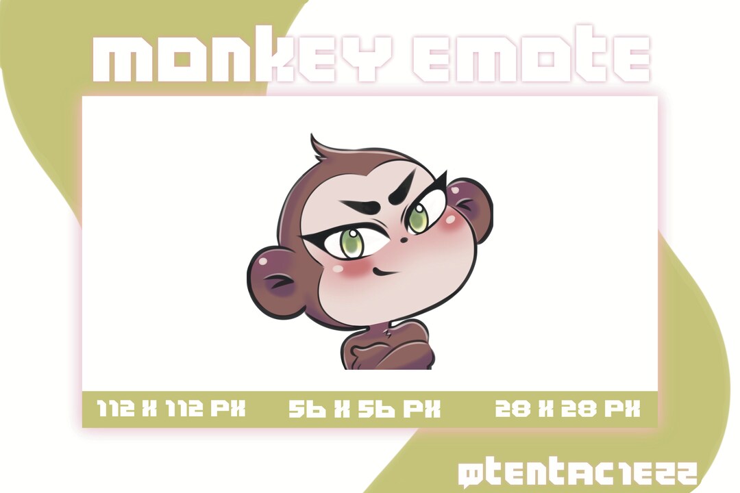 Cute Monkey Smirk Emote - Etsy