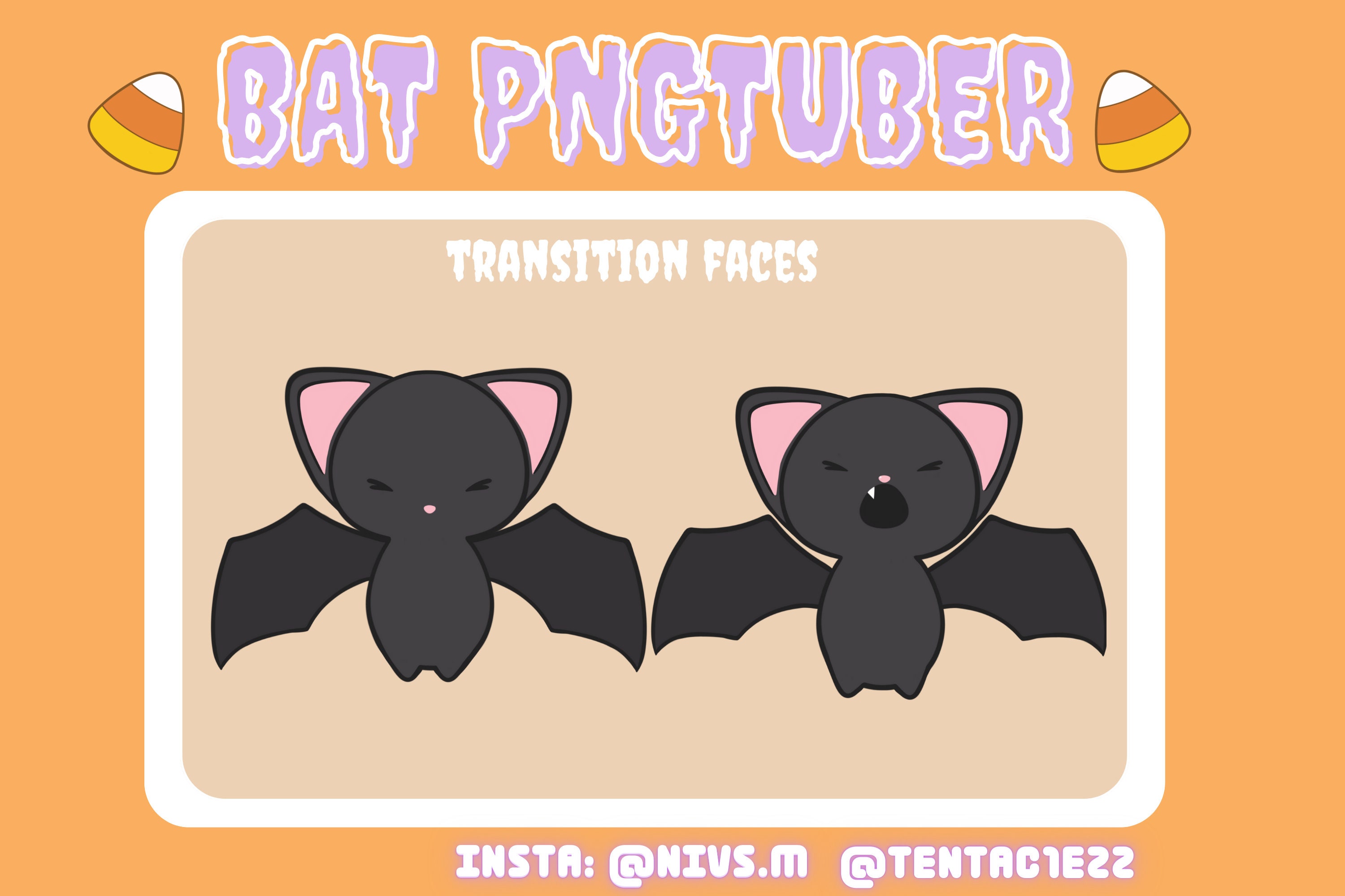 Cute Kawaii Halloween Bat Pngtuber for Twitch and Youtube - Etsy
