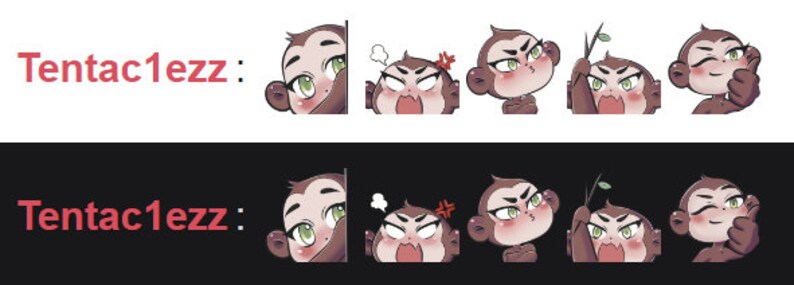 Kawaii Cute Monkey Emotes for Twitch, Kick and Discord - Etsy