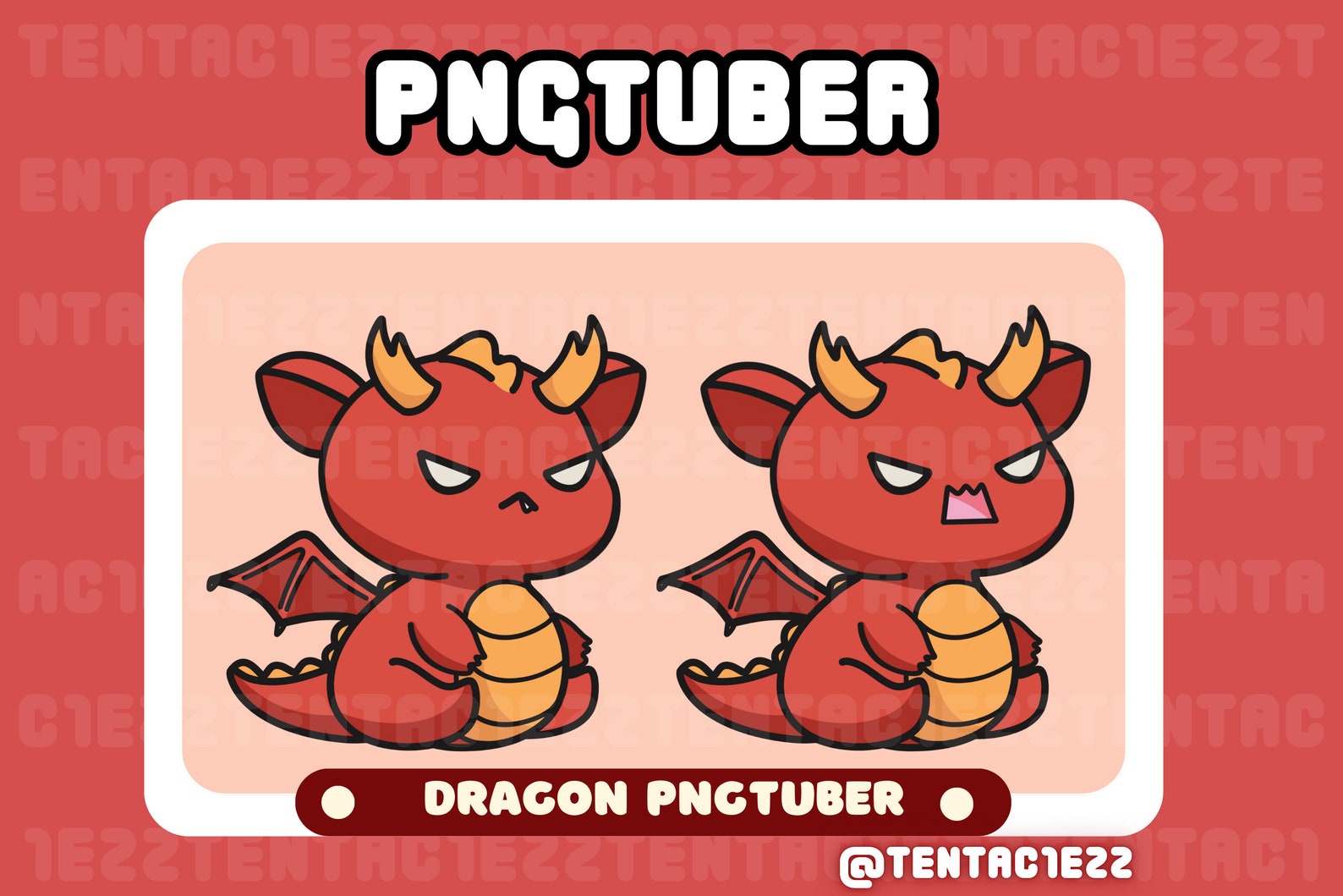 Red Chibi Dragon Pngtuber | Twitch & Youtube (premade) - Etsy