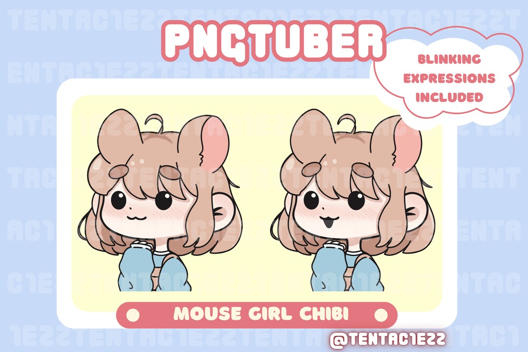 Cute Mouse Girl Pngtuber for Twitch and Youtube Stream | Premade ...