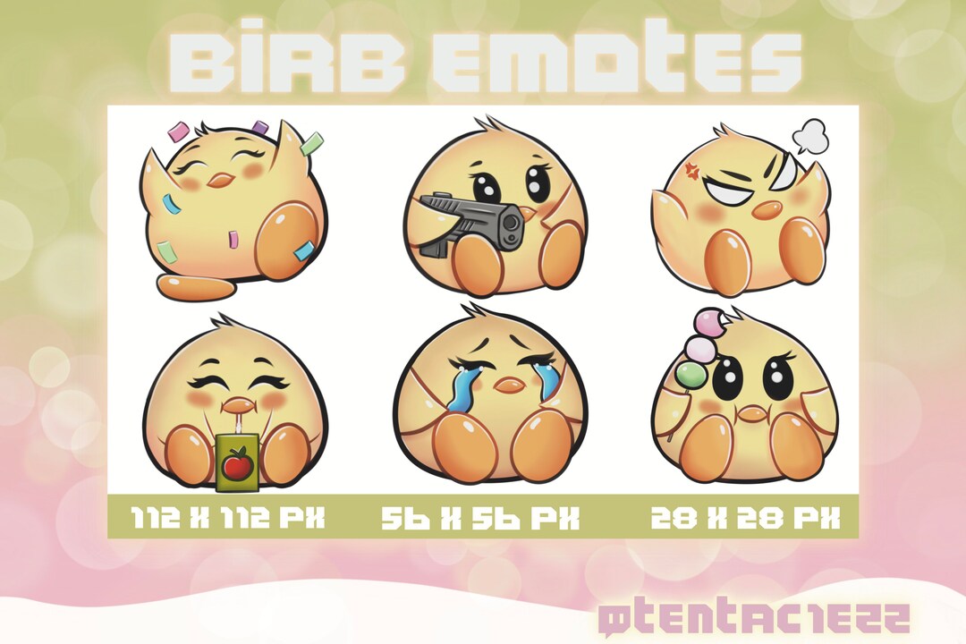 Kawaii Cute Birb Emotes for Twitch, Kick and Discord - Etsy