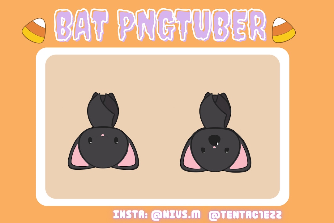 Cute Kawaii Halloween Hanging Bat Pngtuber for Twitch and Youtube - Etsy
