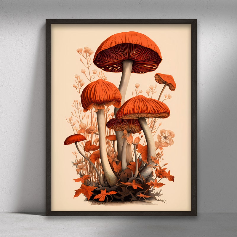 Mushroom Poster - Etsy